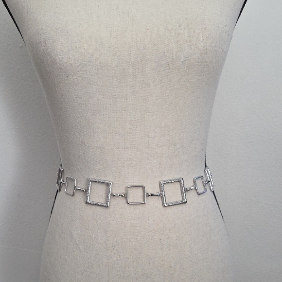 Accessories | Silver Geometric Chain Belt | Poshmark